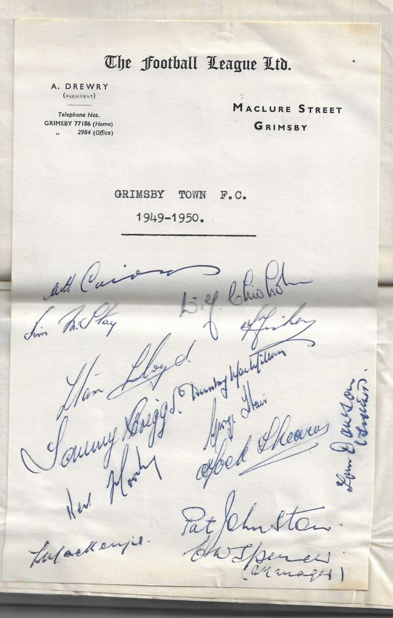 Grimsby Town Team 1949-50 Team - GTFC Heritage