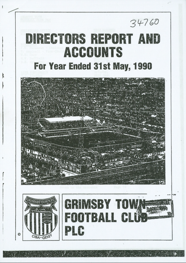 GTFC 1989/90 Directors Report and Accounts - GTFC Heritage