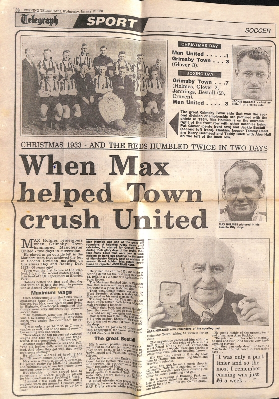 Max Holmes helps Town defeat United, retold in 1994 - GTFC Heritage